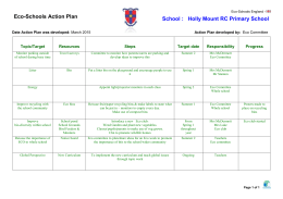 Eco-Schools Action Plan Template
