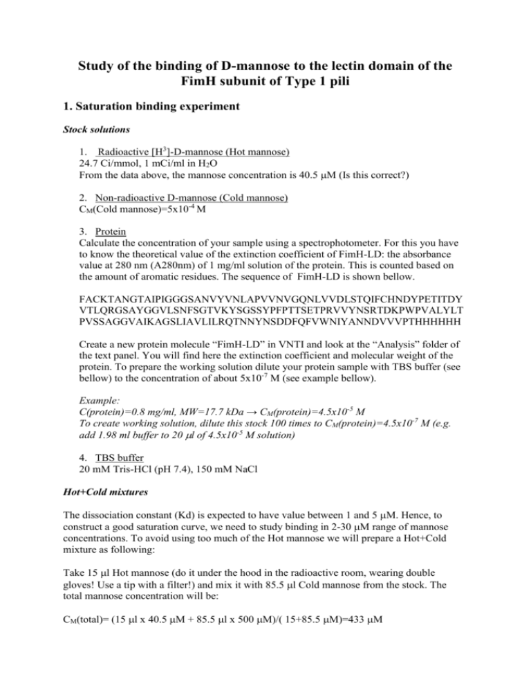 Lab 2 Determination Of Binding Constants