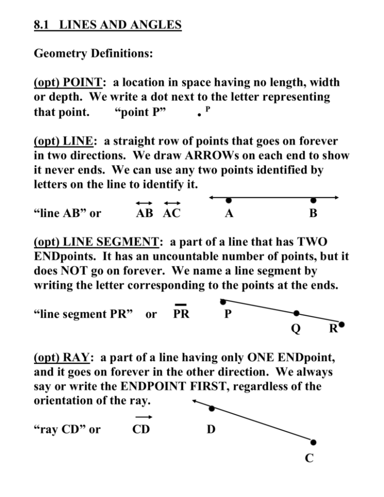 8 1 Lines And Angles 8 1 Lines And Angles
