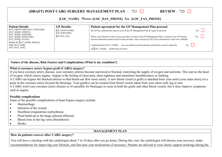 Patient Agreement For The GP Management Plan Proceed