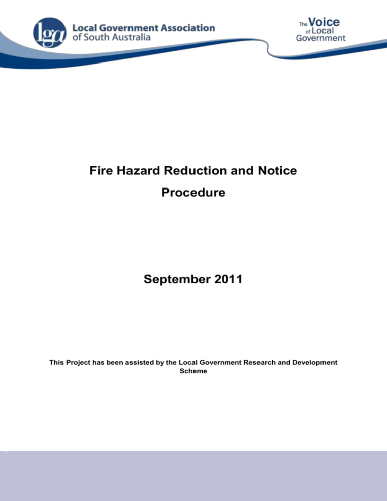 Fire Hazard Reduction and Notice Procedure SOP