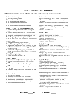 The Neck Disability Index