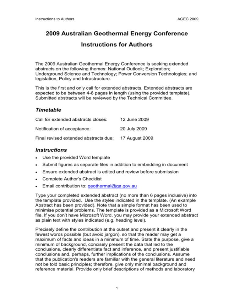 Instructions For Authors Instructions For Authors