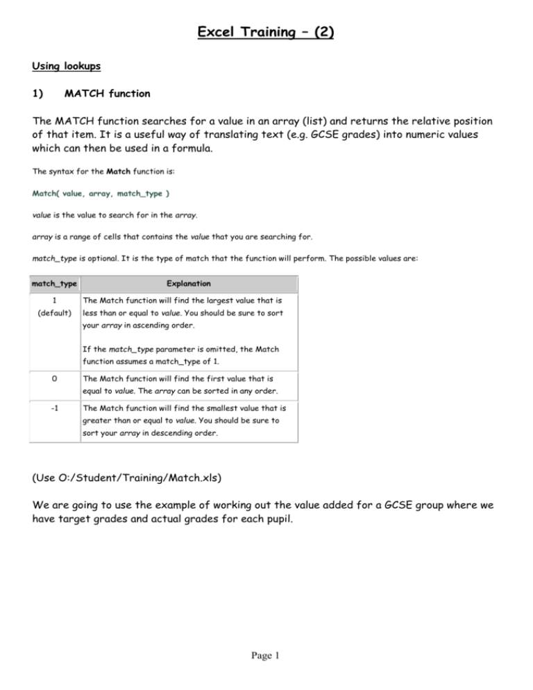 Excel Training
