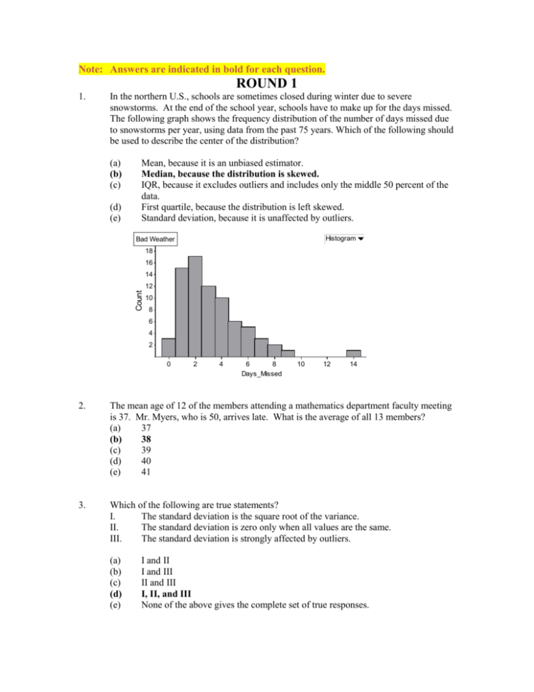 Round 1 5 Answer Key