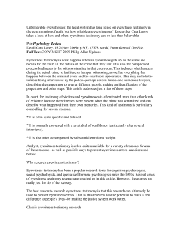 Guide to writing an eyewitness account