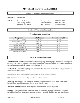 COSHH Assessment – Crystalline Silica