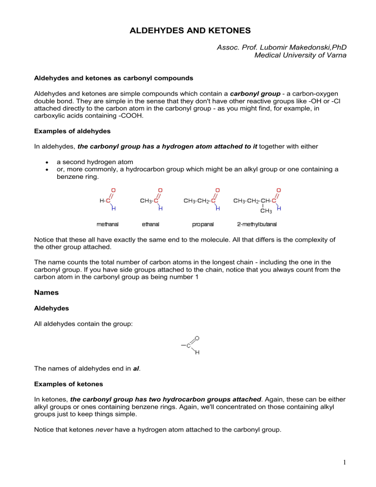 INTRODUCING ALDEHYDES AND KETONES