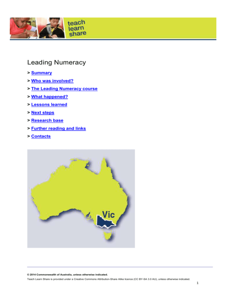 The Leading Numeracy course