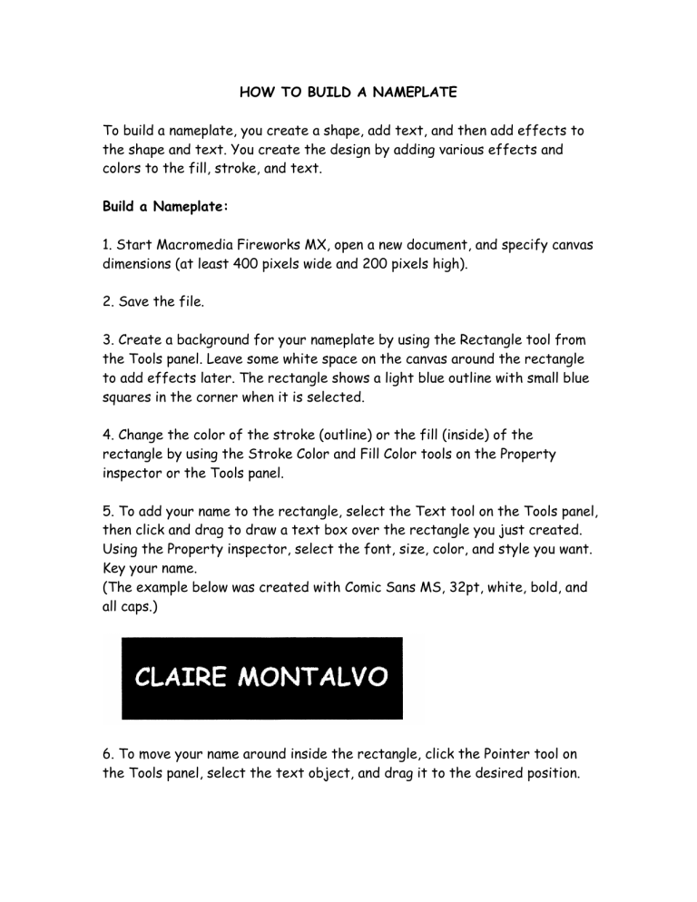HOW TO BUILD A NAMEPLATE