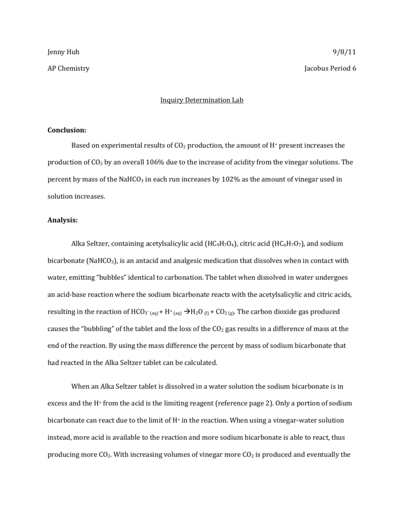 Example Of A GOOD Lab Conclusion Analysis