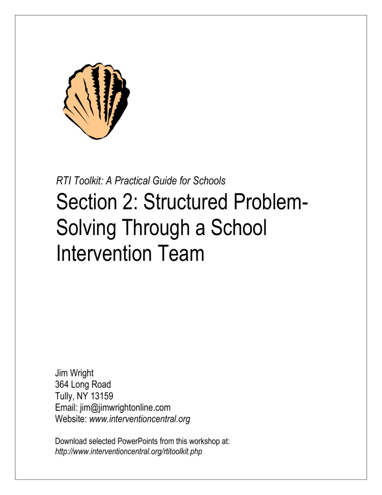 RTI Toolkit: A Practical Guide for Schools