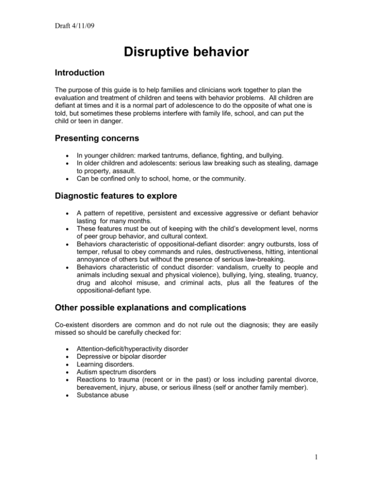 Conduct And Behavior Problems In Young Children