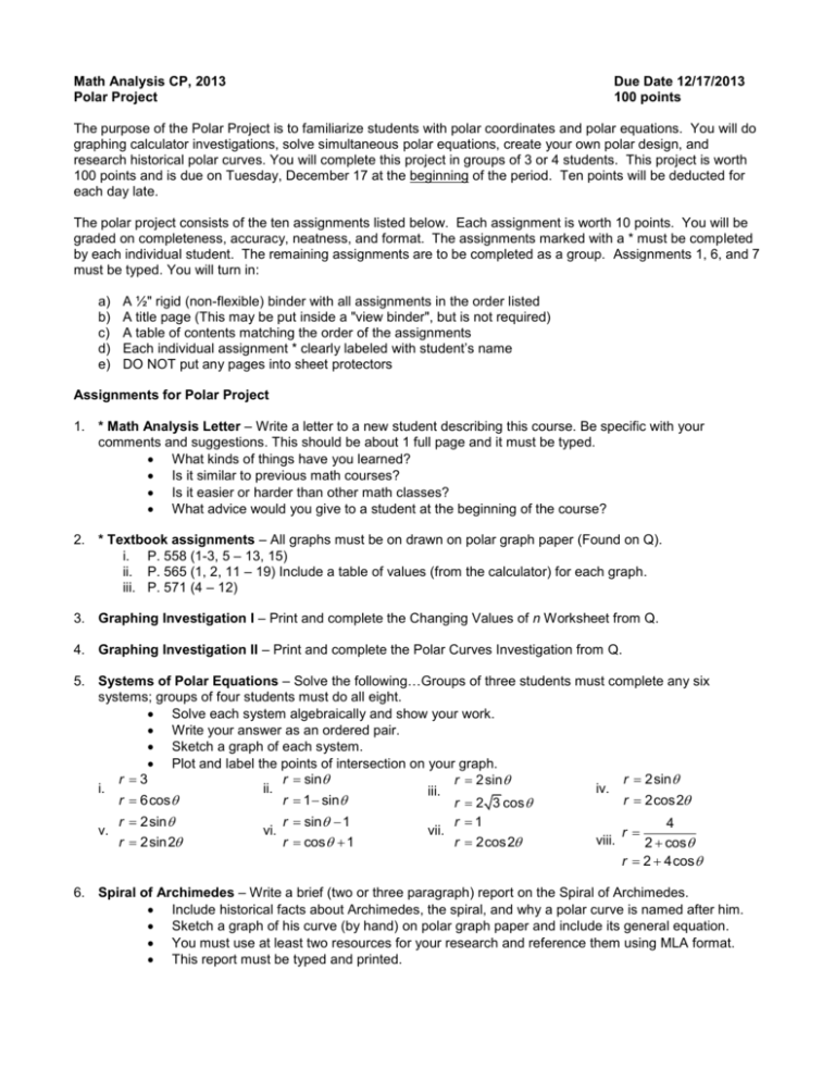 Math Analysis Cp 2010 