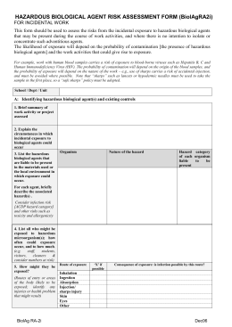 Laboratory Risk Assessment Template