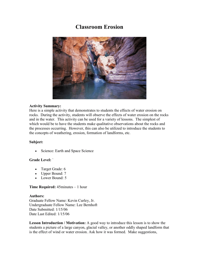 Classroom Erosion Simulation