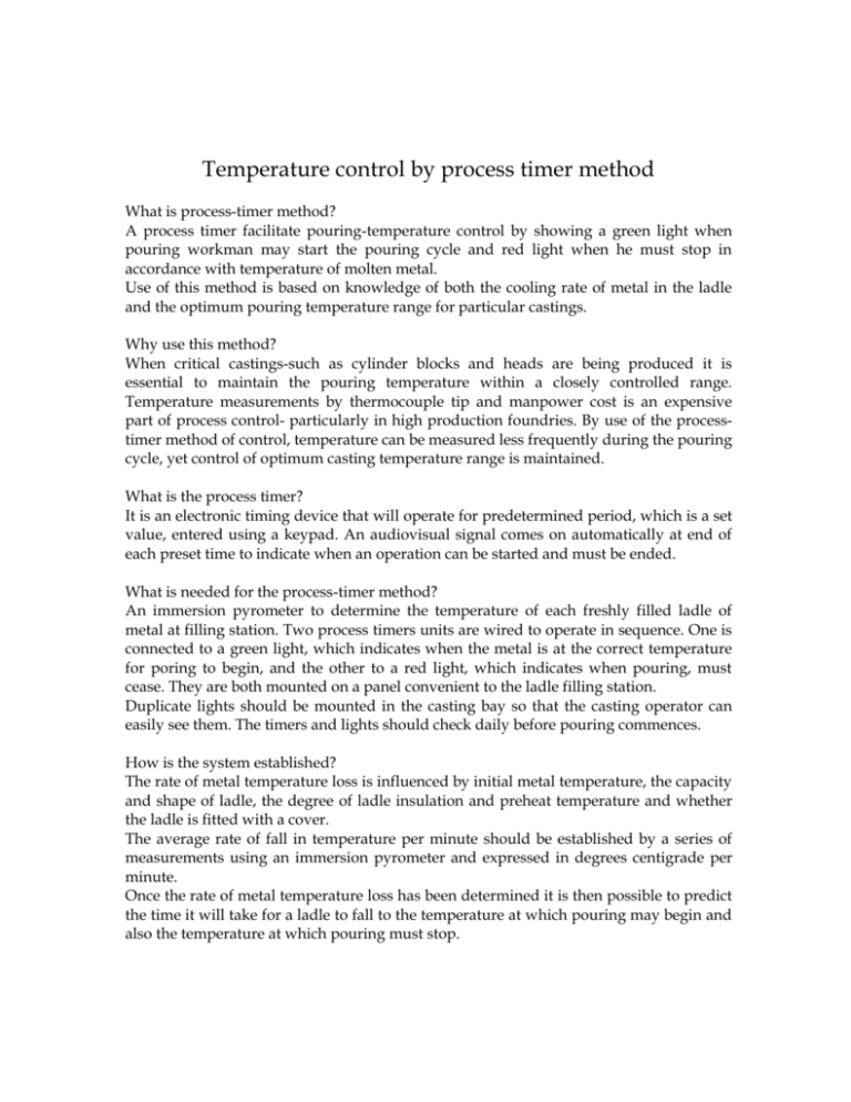 Temperature Control By Process Timer Method V