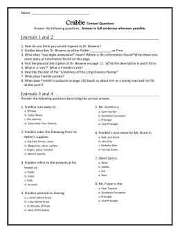Crabbe Creative Assignment: Planning a Party for his Homecoming