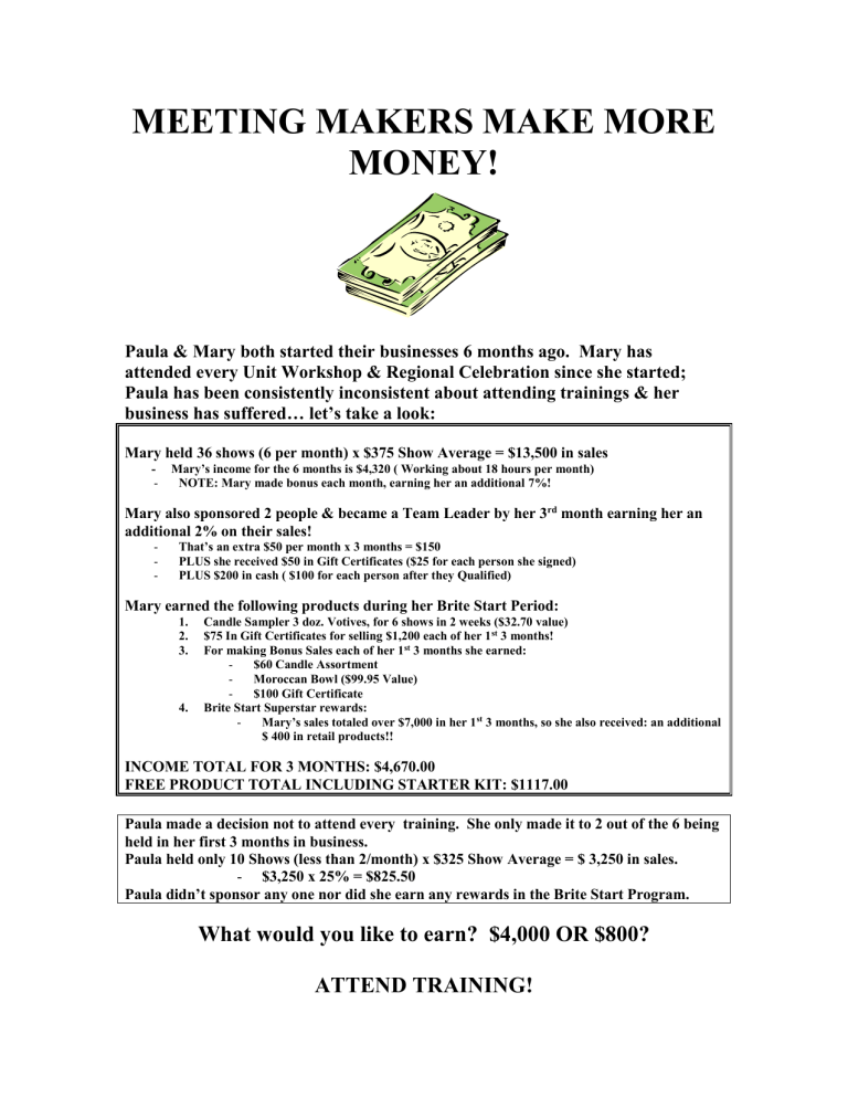Meeting Makers Make More Money