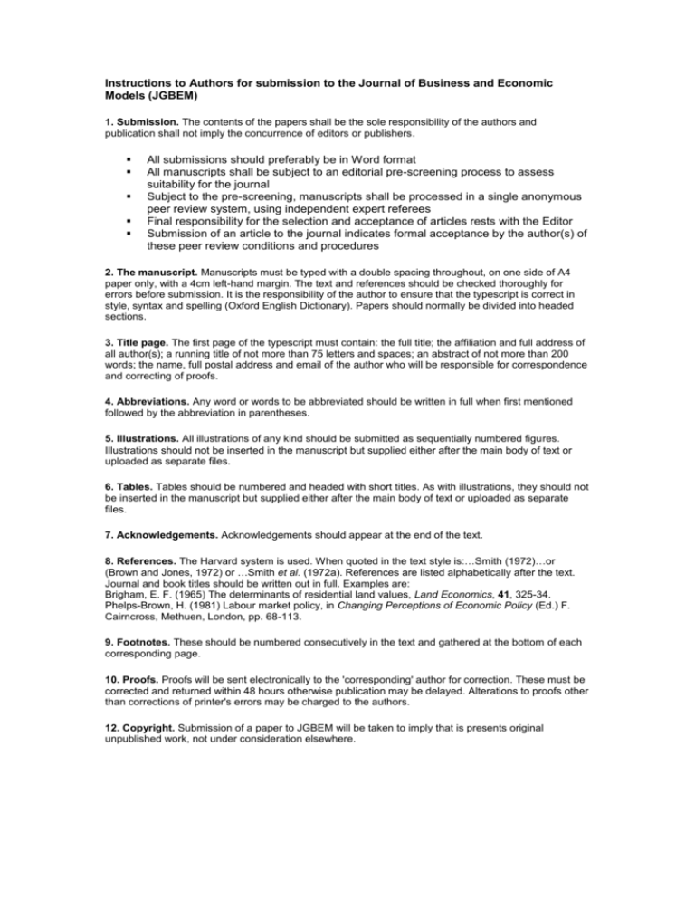 Instruction For Authors Instruction For Authors