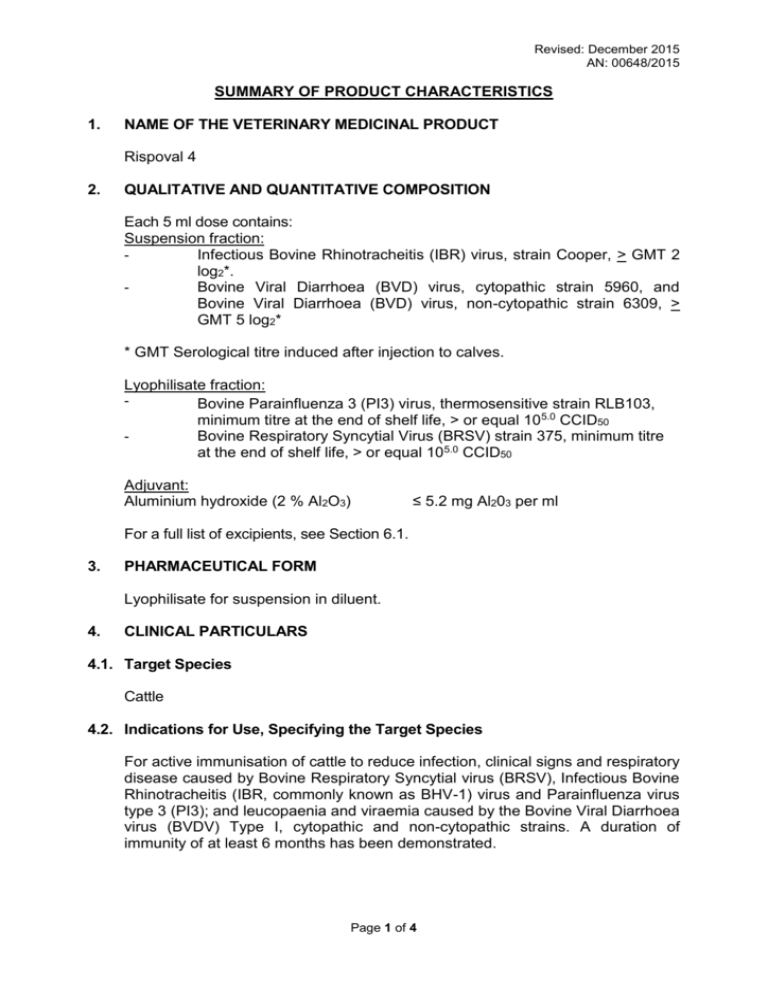 Rispoval 4 Veterinary Medicines Directorate