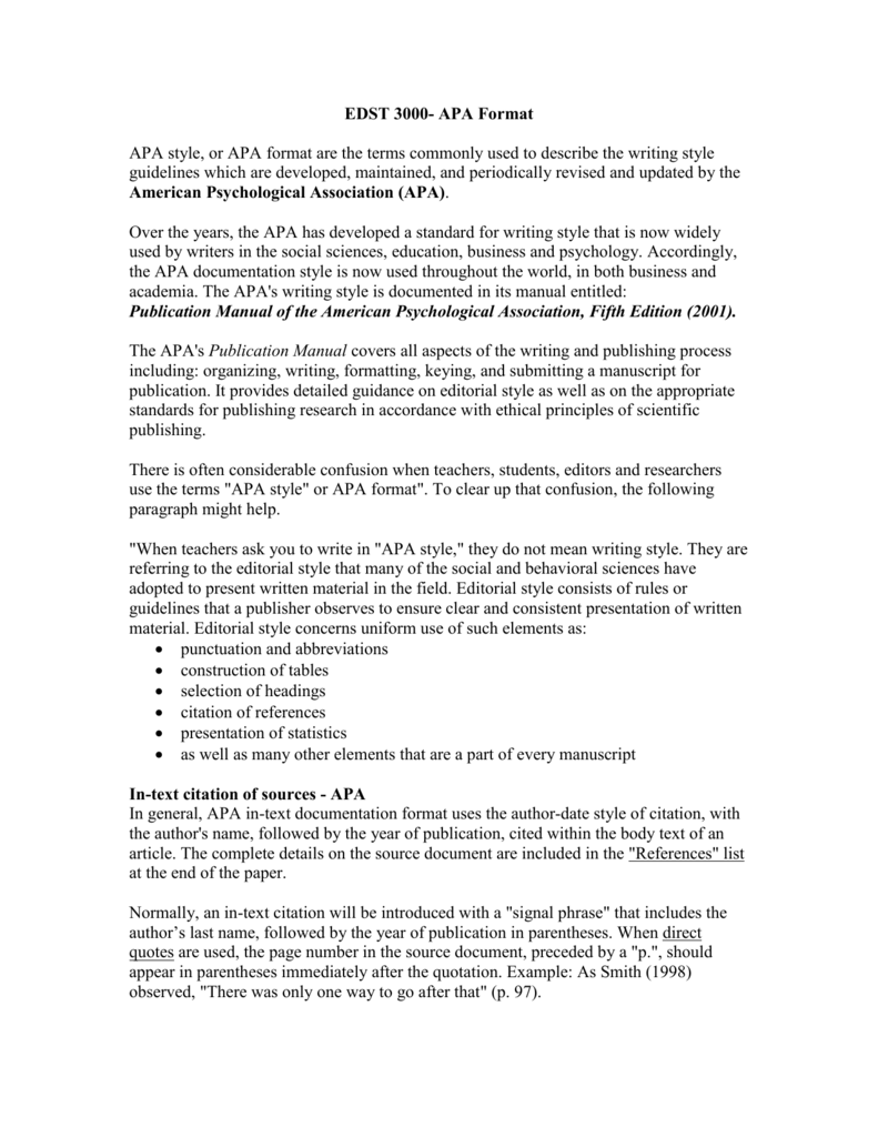  What Is Apa Writing How To Write An Outline In APA Format 2019 02 14