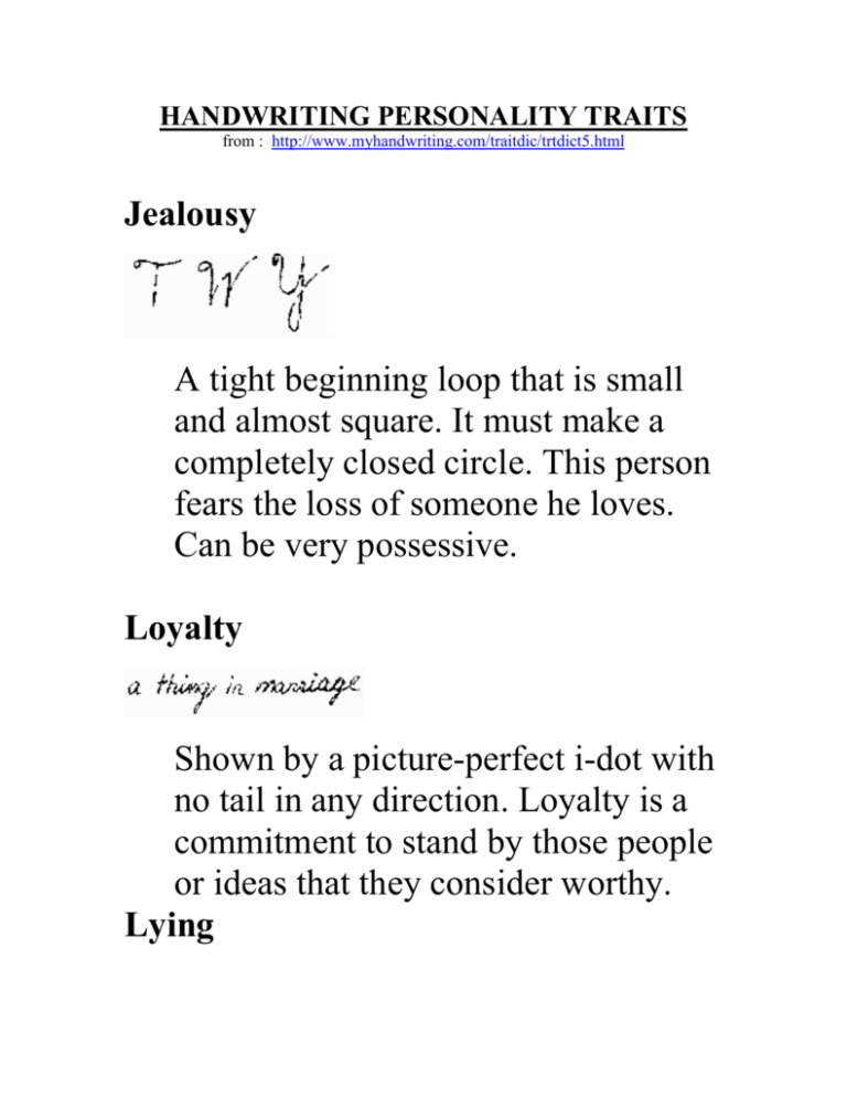 HANDWRITING PERSONALITY TRAITS