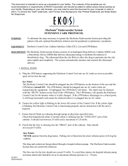 EKOS Physician Orders