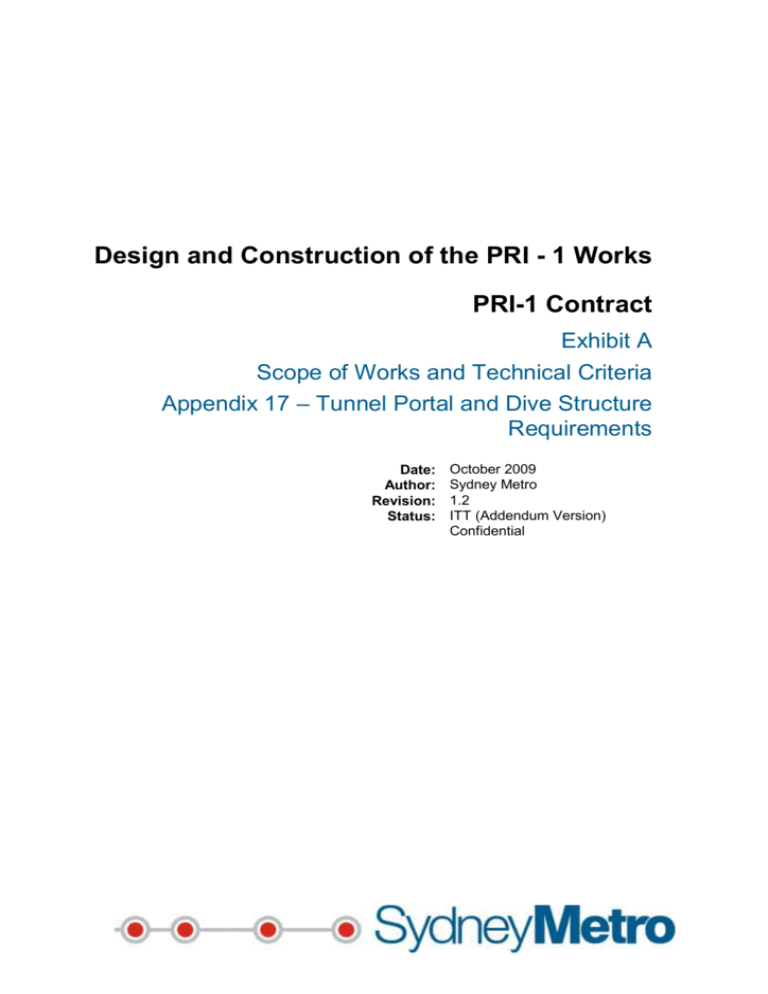 17 Tunnel Portal and Dive Structure Requirements