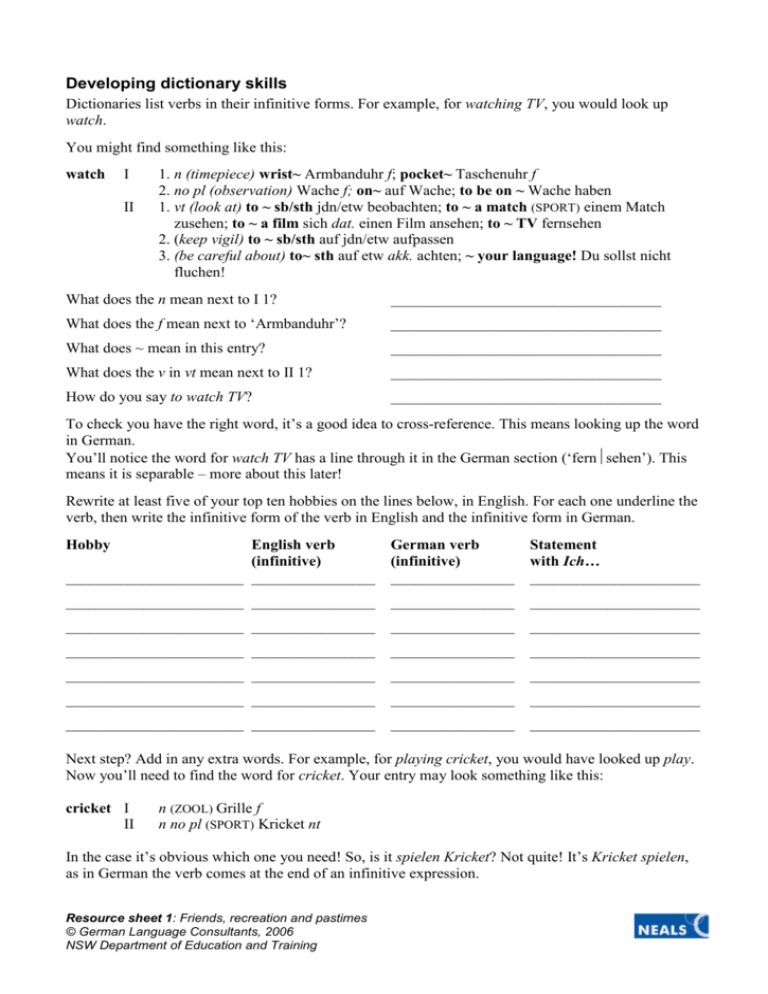 Dictionaries List Verbs In Their Infinitive Forms Dictionaries List Verbs In Their Infinitive Forms