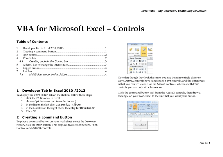 Spin Button Excel 2013 Hohpagal