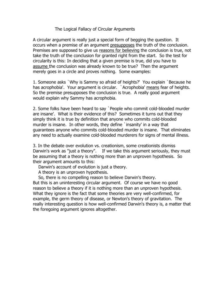 The Logical Fallacy Of Circular Arguments