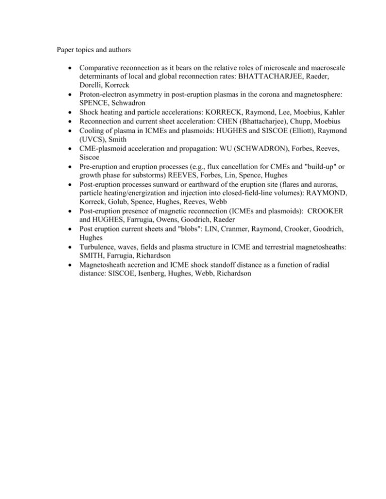 Paper Topics And Authors Paper Topics And Authors