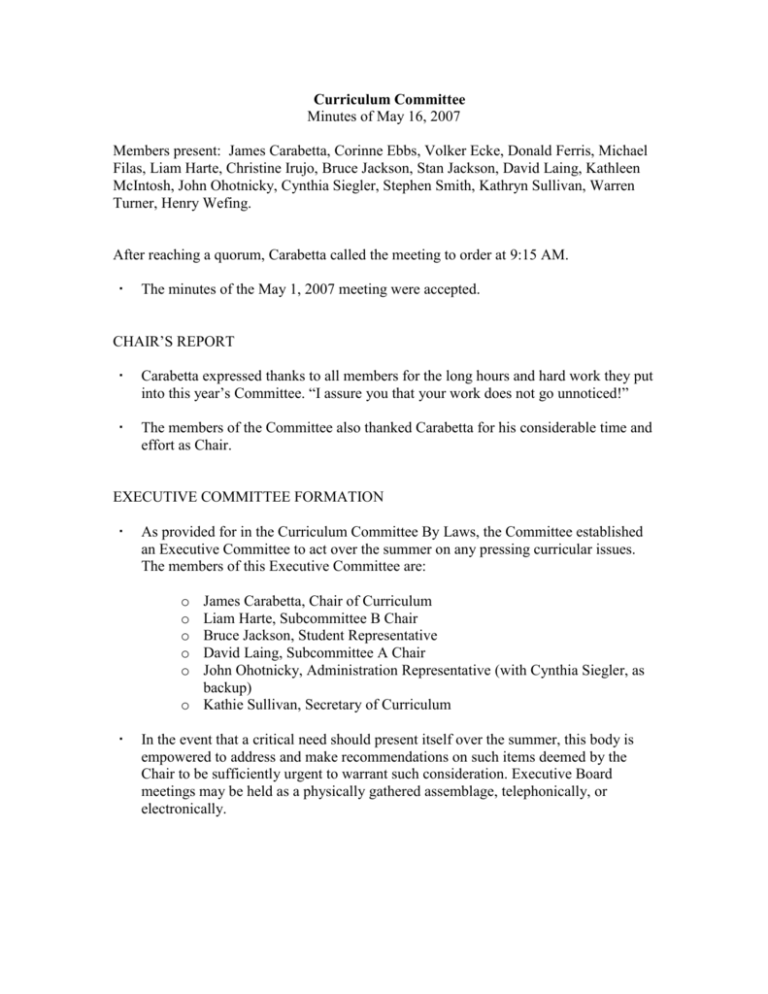 Curriculum Committee