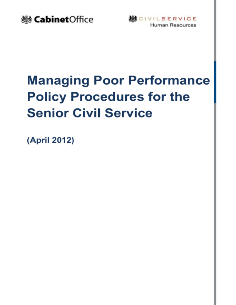 Managing poor performance policy procedures for the SCS