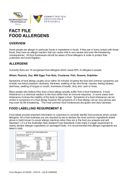 How do I make an allergen declaration for my food?