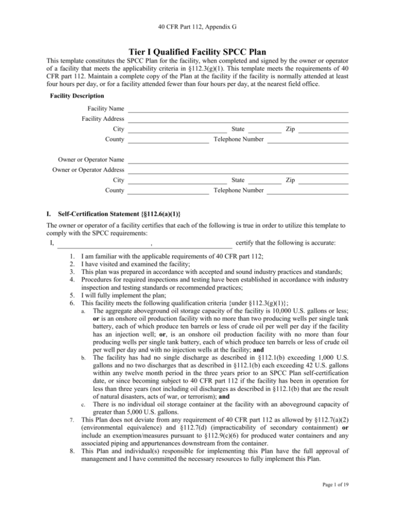 40 CFR Part 112 Appendix G 40 CFR Part 112 Appendix G