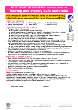 SAFE WORK PROCEDURES - SAMPLE