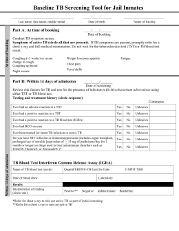 Baseline TB Screening Tool for Nursing Home and