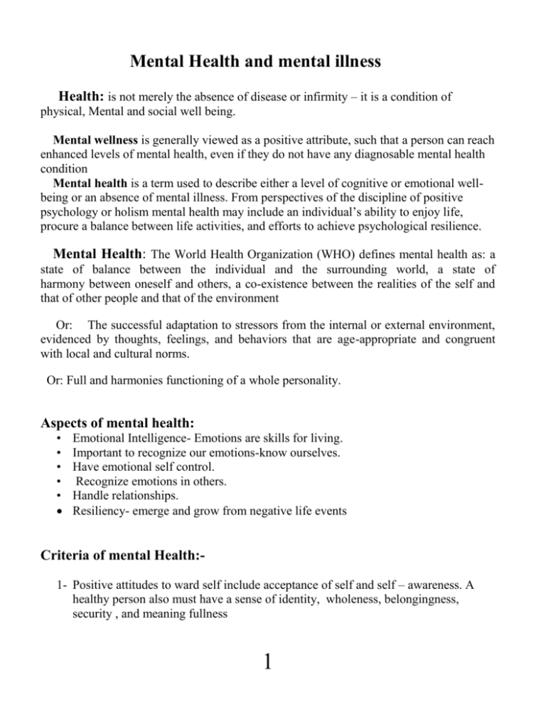 Mental Health 