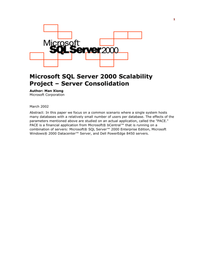 Microsoft SQL Server Scalability Project White Paper 1 Basic