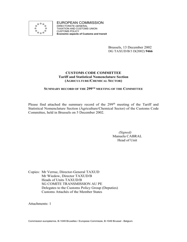 EUROPEAN COMMISSION DIRECTORATE
