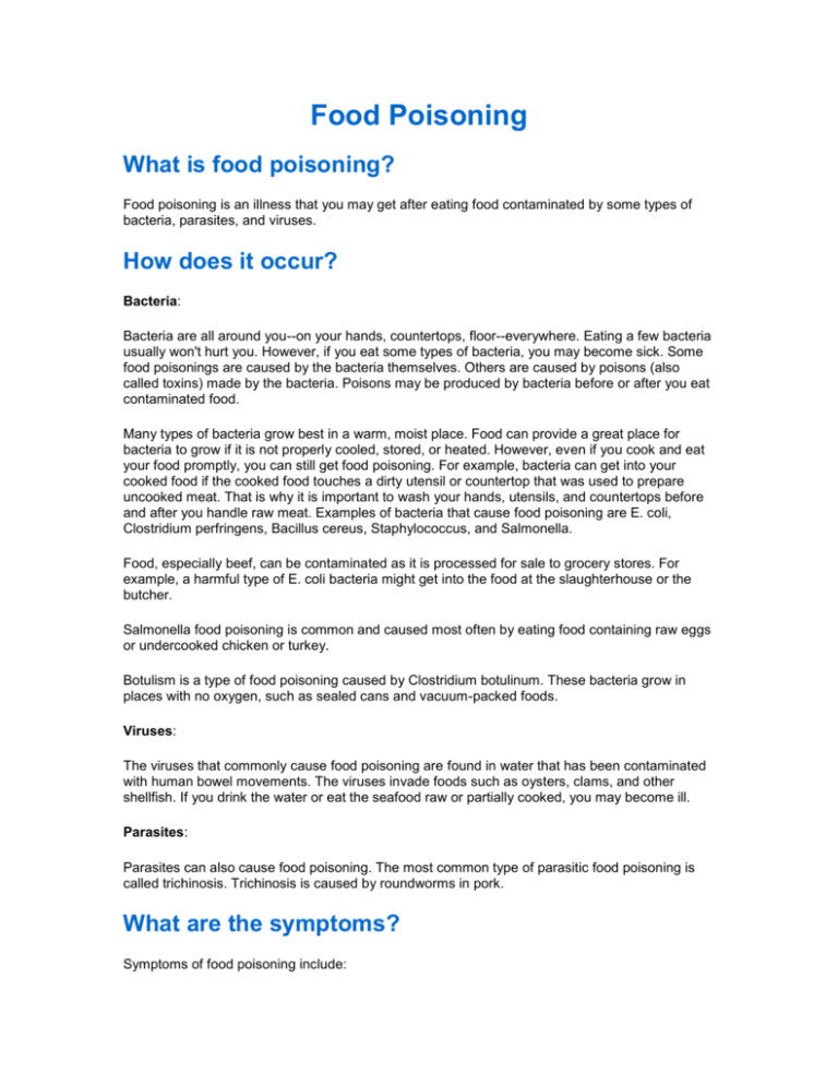 Food Poisoning Food Poisoning