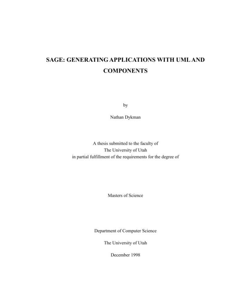sage: generating applications with uml and sage: generating applications with uml and