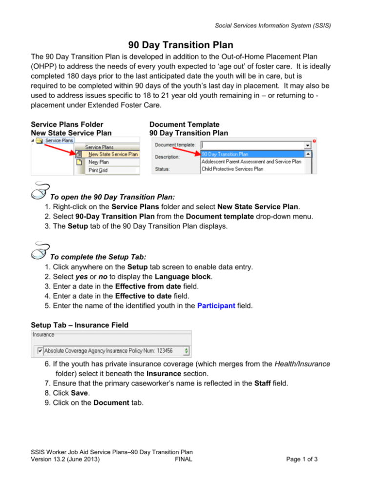 90 Day Transition Plan