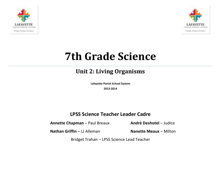 Grade 7 Unit 2 Science Curriculum Map Grade 7 Unit 2 Science Curriculum Map