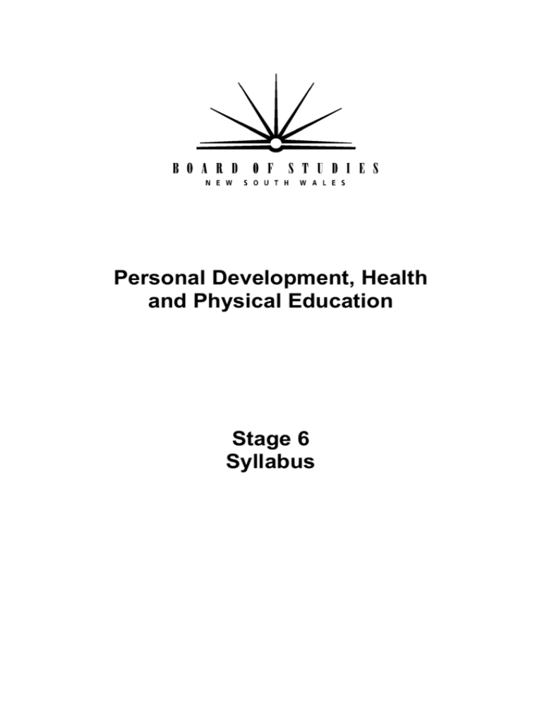 PDHPE Stage 6 Syllabus