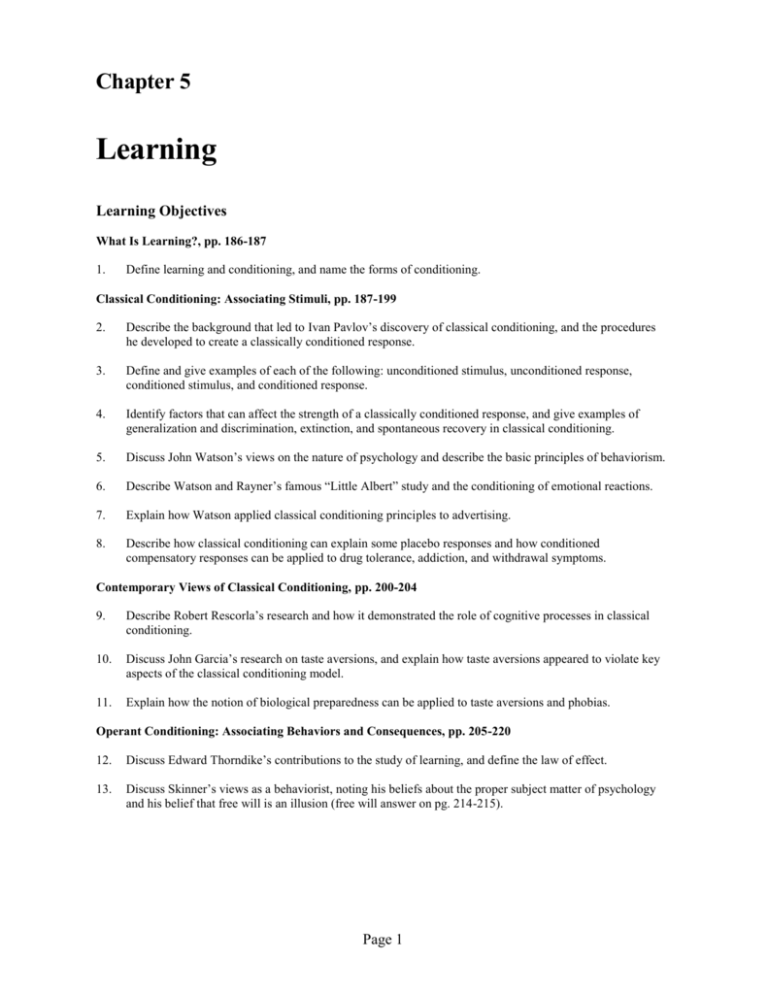 Chapter 5 Learning