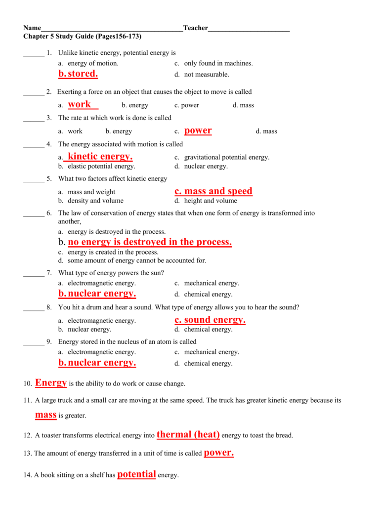 Chapter 5 Answers Chapter 5 Answers