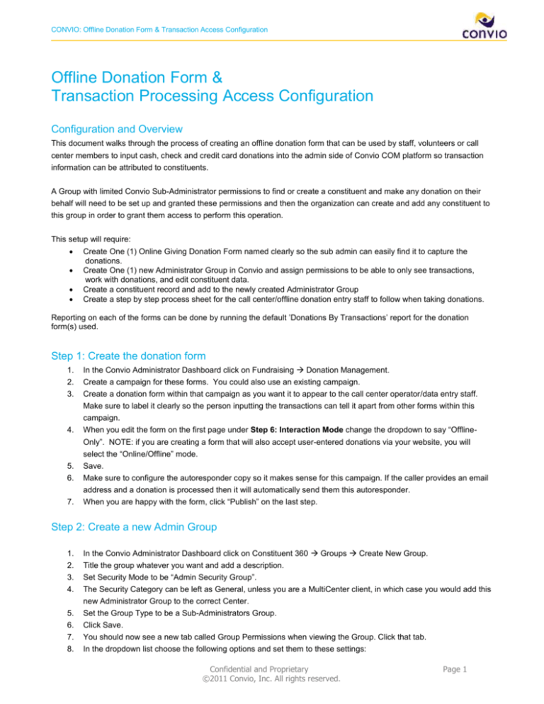 Offline Donation Form - Luminate Customer Center